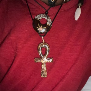 Purple/gold Ankh Earrings - Etsy