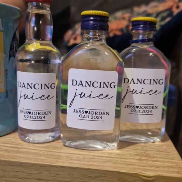 Dancing Juice Stickers for Wedding Favours Wedding Favor Favour ...