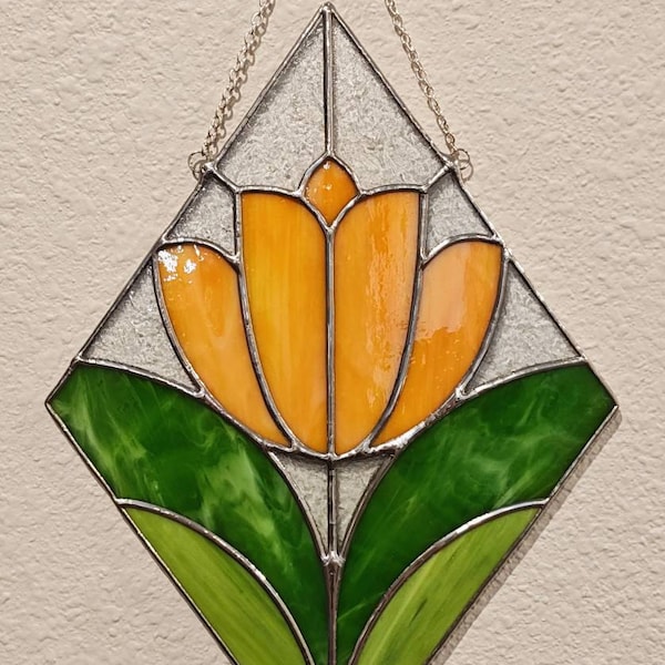 Tulip Diamond Stained Glass Pattern Digital Download - Etsy