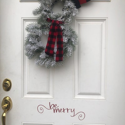 Be Merry Vinyl Decal Door Decals, Christmas Vinyl Decals, Christmas ...