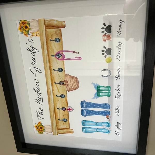 Our Family Print, Personalised Welly Boot Print, Custom Family ...