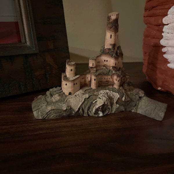 Wooden Pop up Castle Carved From a Garden Tree Log Expending Into a ...