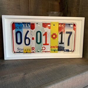 Custom date sign anniversary or wedding license plate art | Etsy