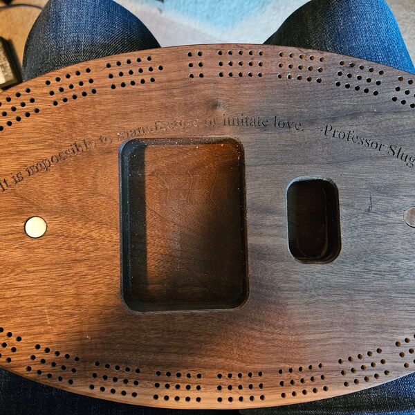 Lined Walnut Crib Board | Cribbage Board |skunk Lines |card and Peg ...