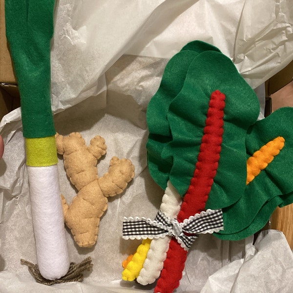 Pretend Play Felt Food Leek, Onion, Felt Play Vegetables, Vegetable ...