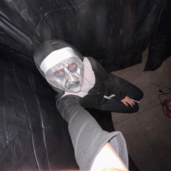 Monster Nun Mask Horror Cosplay Halloween Half Mask - Etsy