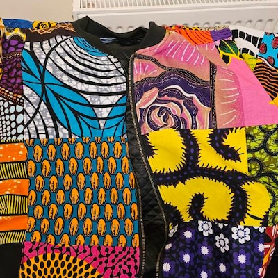 SPRING PATCHWORK African Print Woman Classic Bomber Jacket Handmade UK ...