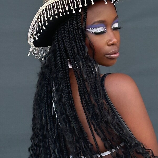 Poser | White Glitter Rhinestone Star Cowgirl Hat | Rhinestone Cowboy ...