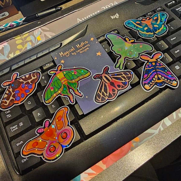 Magical Moths Holo Sticker Pack Laptop Stickers, Phone Stickers ...