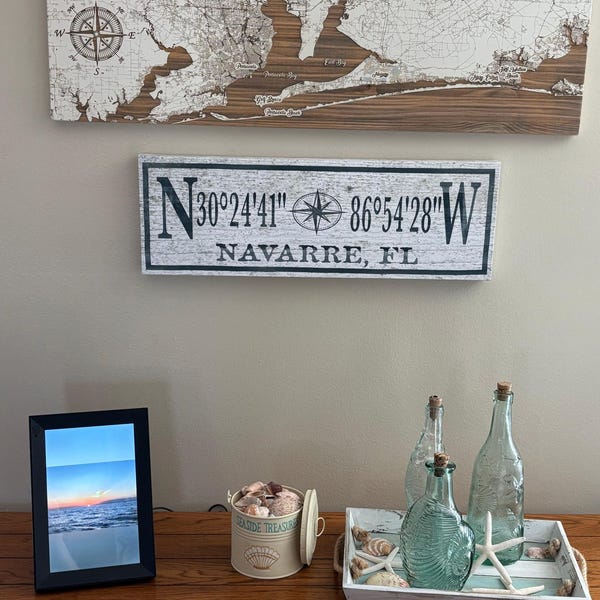 Nautical Flag Welcome Sign, Coastal Wall Decor Sign, Vintage Nautical ...