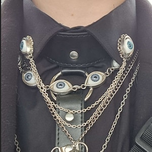 Collar Pin With Raven Skull and Chains, Lapel Pin Elegant Gothic ...