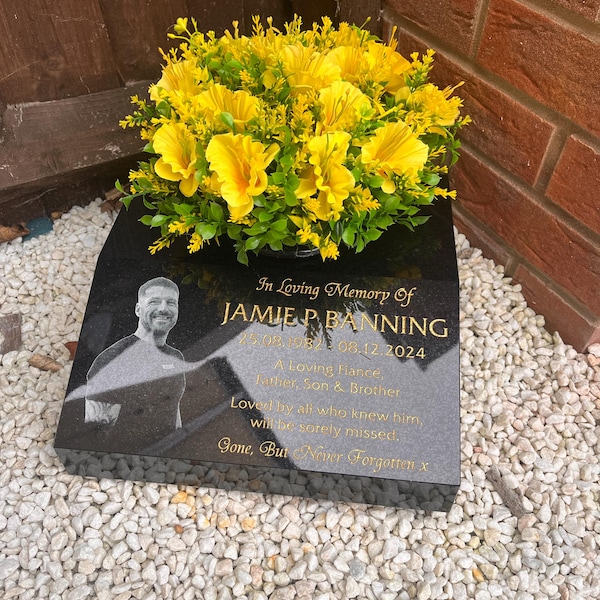 Personalised Granite Memorial Plaque Bible Open Book Grave Marker ...