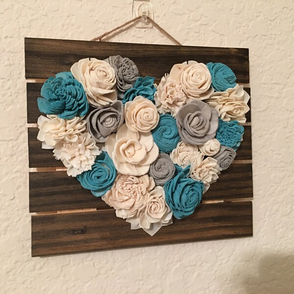 Large Rainbow Wood Flowers Heart Board. Sola Wood Flowers, Rainbow ...