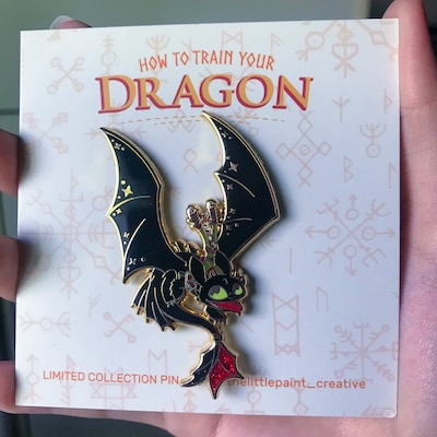 Yin and Yang Hard Enamel Pin, HTTYD, Nightfurry and Lightfurry, Gold ...