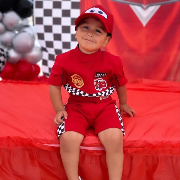 Personalized Named Red Racer Long/short Jumpsuit*toddler Two Fast Kids ...