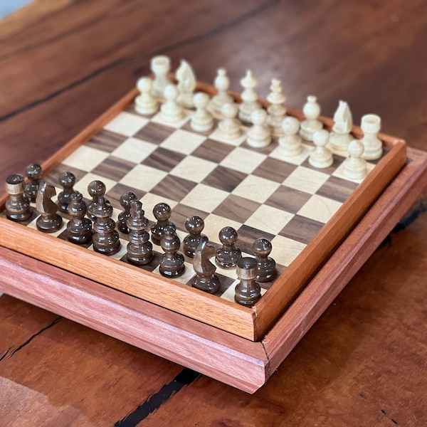 New Magic Puzzle Jewelry Box Hidden Key Drawer Wooden Big Blue Secret ...