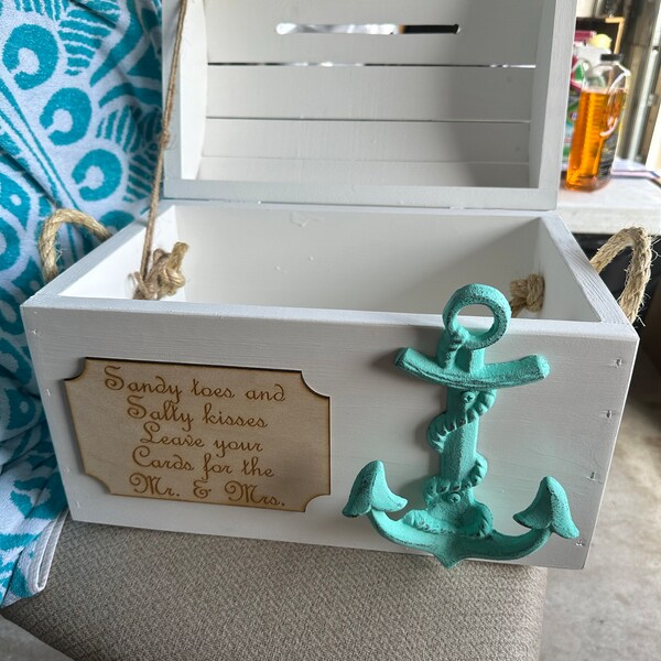 Beach Wedding Card Box, Nautical Card Box, Seashore Wedding Decor ...