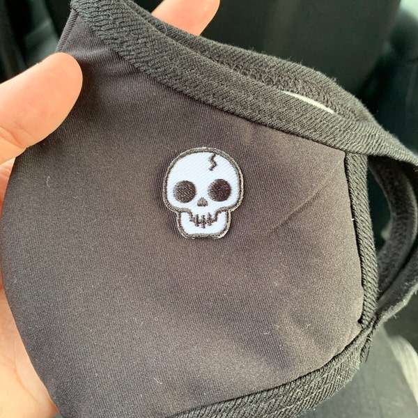 Skull Embroidered Mini Sticker Patch - Etsy
