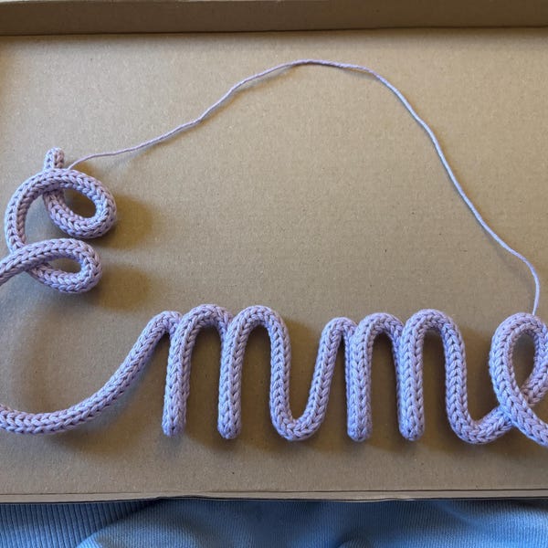 Beaded Knitted Name Wire Word Name Wall Hanging Nursery Newborn Decor ...