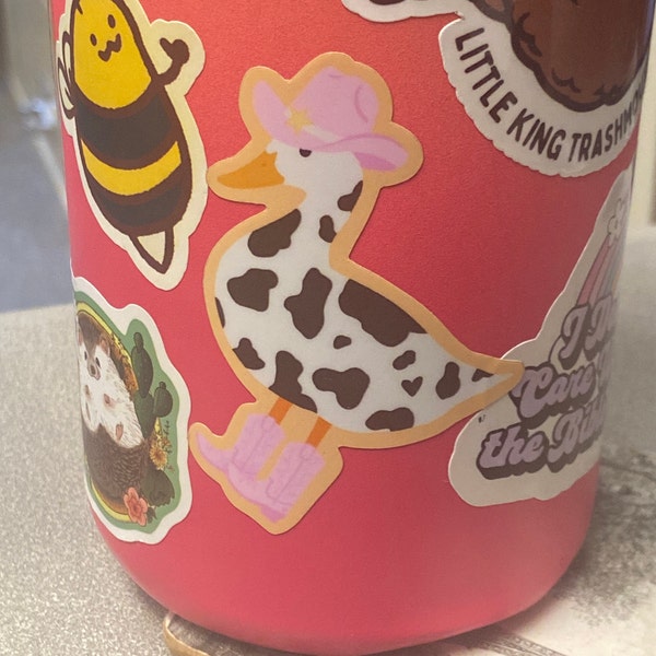 Pink Cowgirl Duck Sticker - Etsy