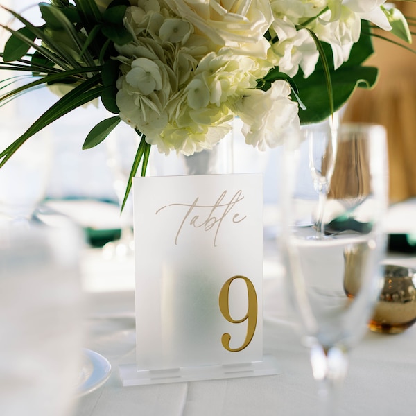 Frosted Acrylic Table Numbers - Frosted Acrylic Sign - Wedding Table ...