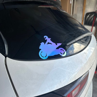 Lady Biker Riding Vinyl Decal - Etsy