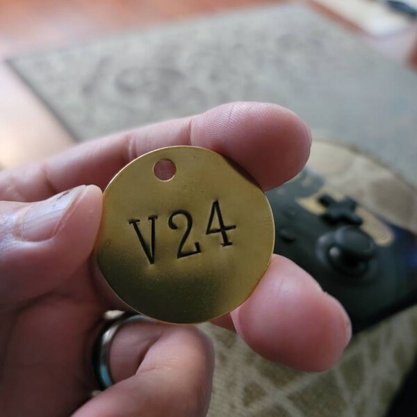 Custom Hand Punched Round Brass Tag - Hand Stamped Key Tag - Hand Made ...