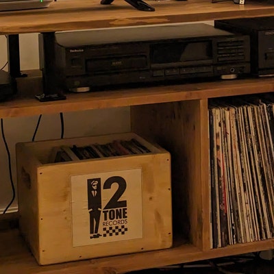 Record Storage Box 7 Inch Vinyl Singles Vintage Style Case. HARDROCK ...