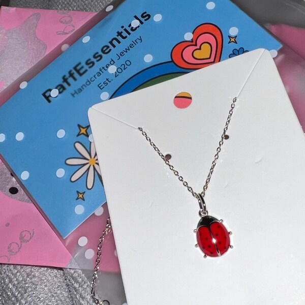 Gold Ladybug Necklace, 14K Gold Plated Ladybug Charm Necklace, Gift for ...