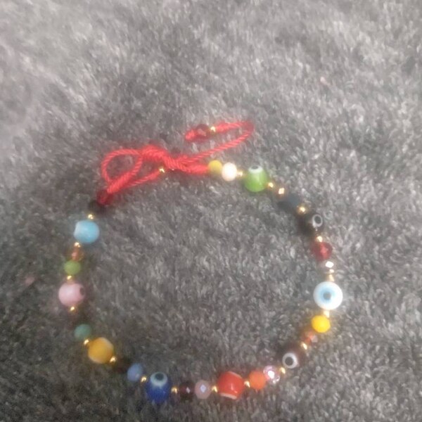 Dainty Evil Eye Bracelet, Evil Eye Bracelet, Mal De Ojo Bracelet, Red ...