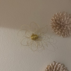 Home Decor. Wire Art, Wall Decor. A Set of Extra Small 6 Flowers. Black ...
