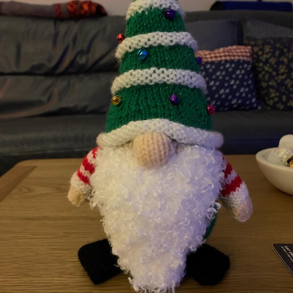PDF Knitting Pattern Santa Tree Hat Gonk Christmas Gnome Toy Ornament ...