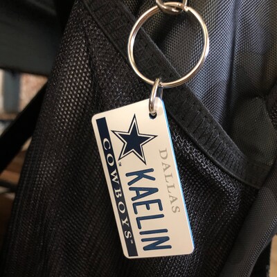 Personalized Dallas Cowboys Keychain Tag Custom Engraved Retro Key Tag ...