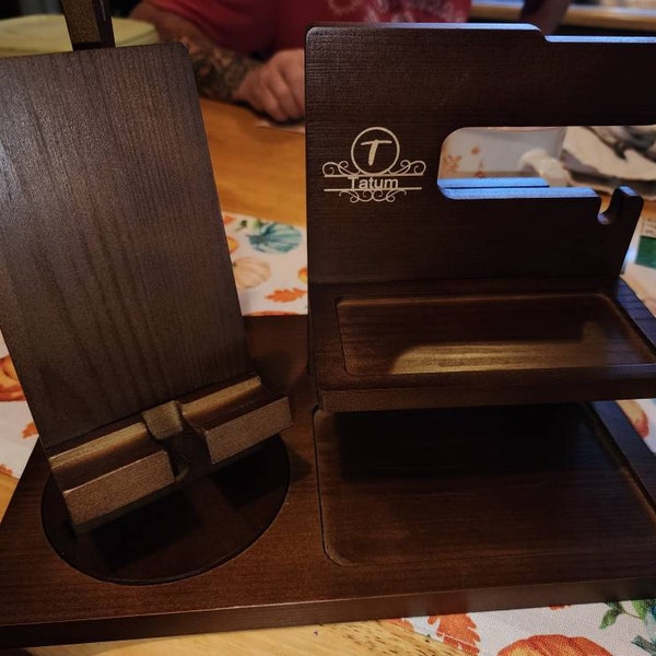 Docking Station Personalized Phone Holder Engraved Desk Organizer Phone ...