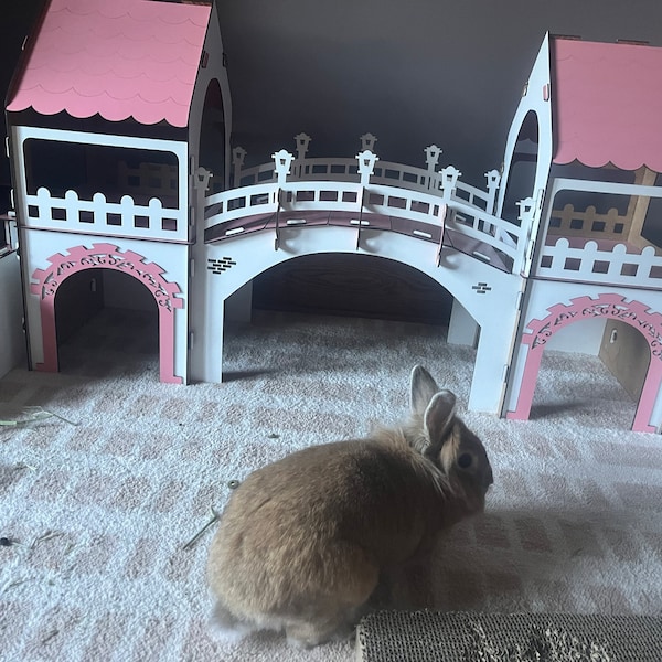 Special Design Bunny Castle, Wooden Rabbit Castle, Large Rabbit House ...
