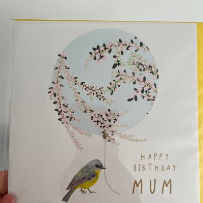 Lottie Simpson 'happy Birthday Mum' Floral Mini Card - Etsy