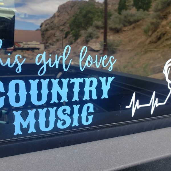 This Girl Loves Country Music Decal - Car Window Sticker - Etsy