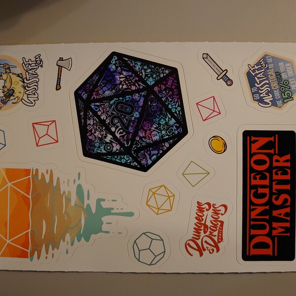 A D20 Sunset Dnd Sticker | Dnd Gift | GM | Dungeons & Dragons | Dice ...