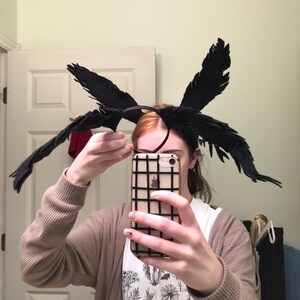 Moth Antennae Headband Moth Costume, Black Antenna Moth Crown Headpiece ...