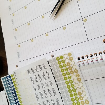 A Year of Date Dots Stickers, Planner Stickers, Removable - Etsy