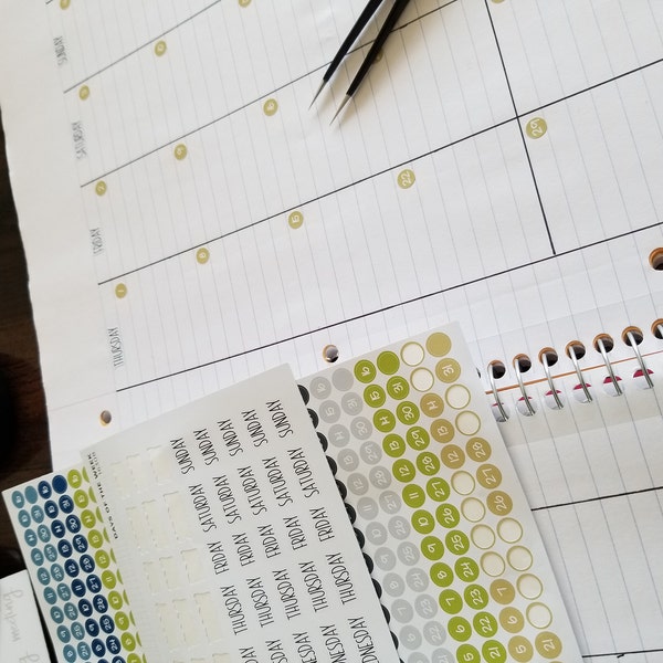 A Year of Date Dots Stickers, Planner Stickers, Removable - Etsy