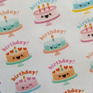 40 Cute Birthday Cake 2 Planner Stickers - Etsy