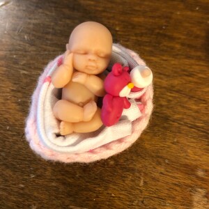 Miniature Reborn Baby, Cute Hand Sculpted Mini Baby With a Toy, Ooak ...