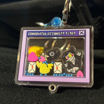 Spamton Deltarune Shaker Charm Keychain Acrylic Openable Charm 2.5in ...