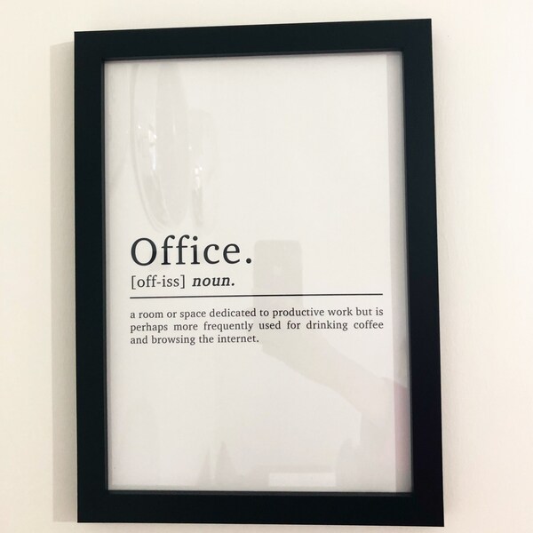 Office Definition | Home Office Print | Funny Prints | Wall Art | Home ...