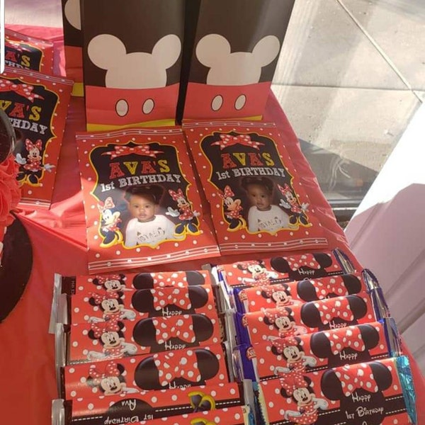 15 Minnie Mouse Birthday Candy Bar Wrappers Favors - Etsy