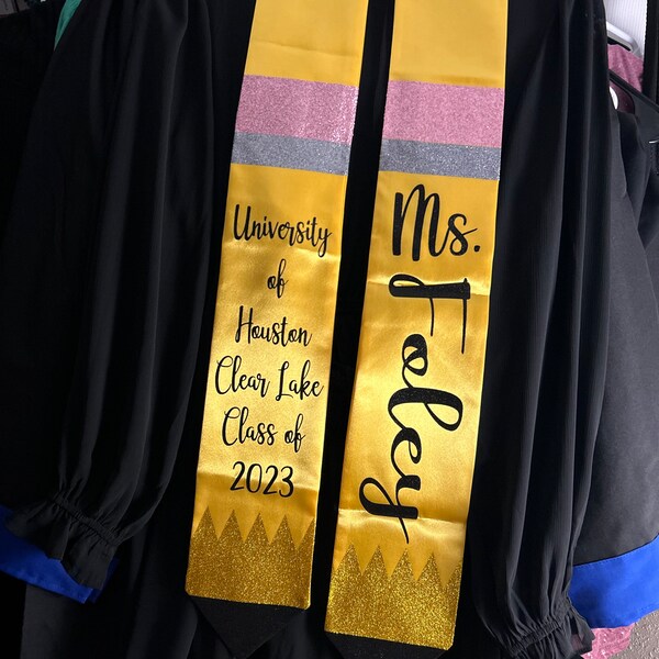 Graduation Teacher Pencil Stoles *fast Shipping Available * - Etsy