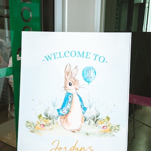 Peter Rabbit First Birthday Party Bundle, EDITABLE Flopsy Bunny Party ...