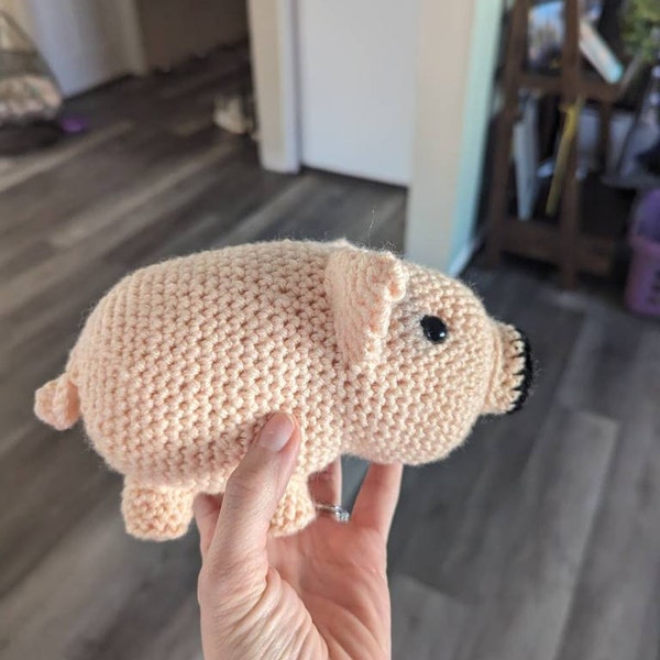 Crochet Pig Pattern - Realistic Crochet Baby Pig Pattern - Crochet Baby ...