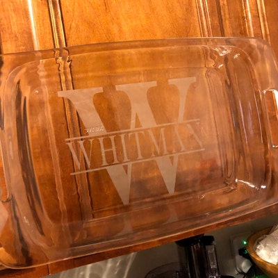 Personalized Etched Pyrex Baking Casserole Dish Wedding Bridal Shower ...